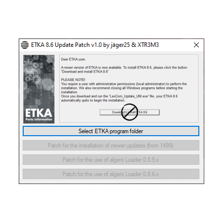 ETKA 8.6 Update Patch v1.2